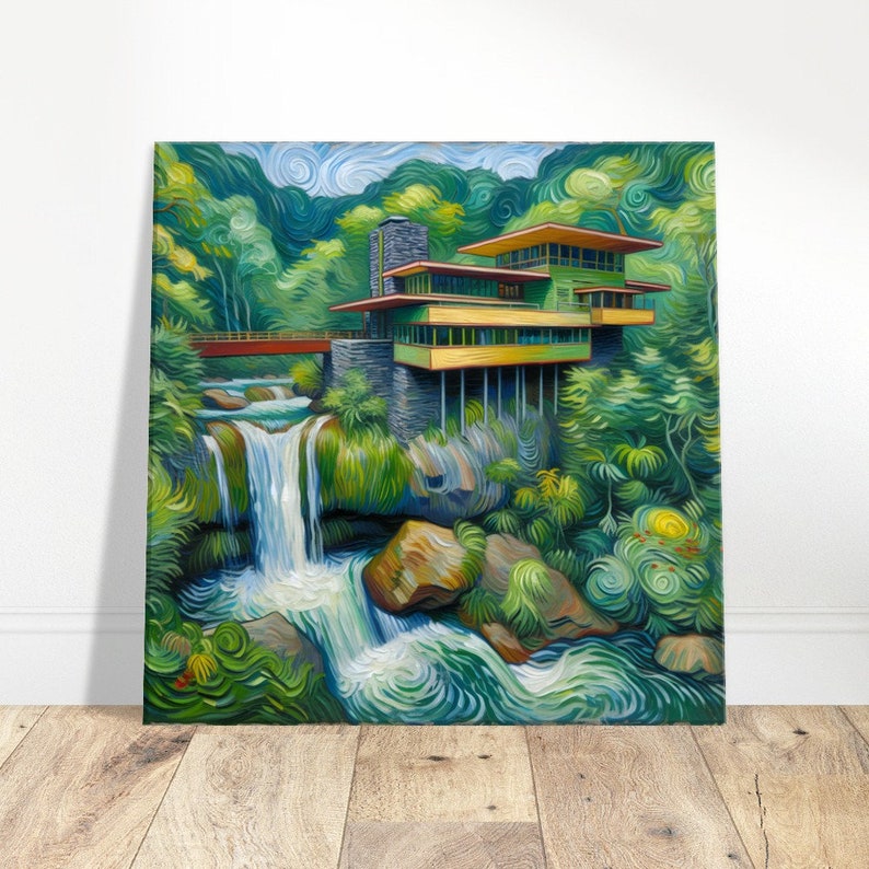 Fallingwater Tranquility Scene Oil Painting Canvas Print Impressionism ...