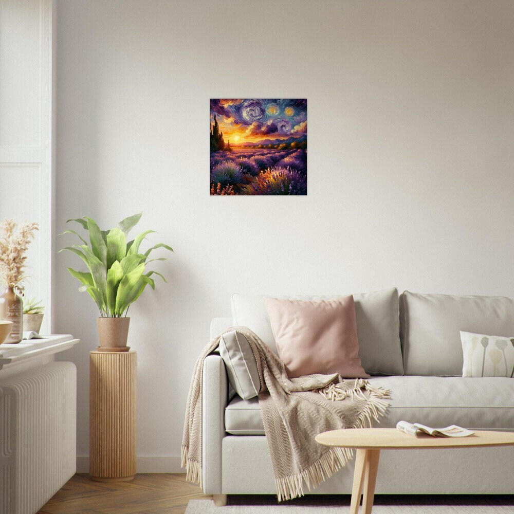 Lavender Dusk Van Gogh Style Oil Painting Canvas Print Impressionism ...