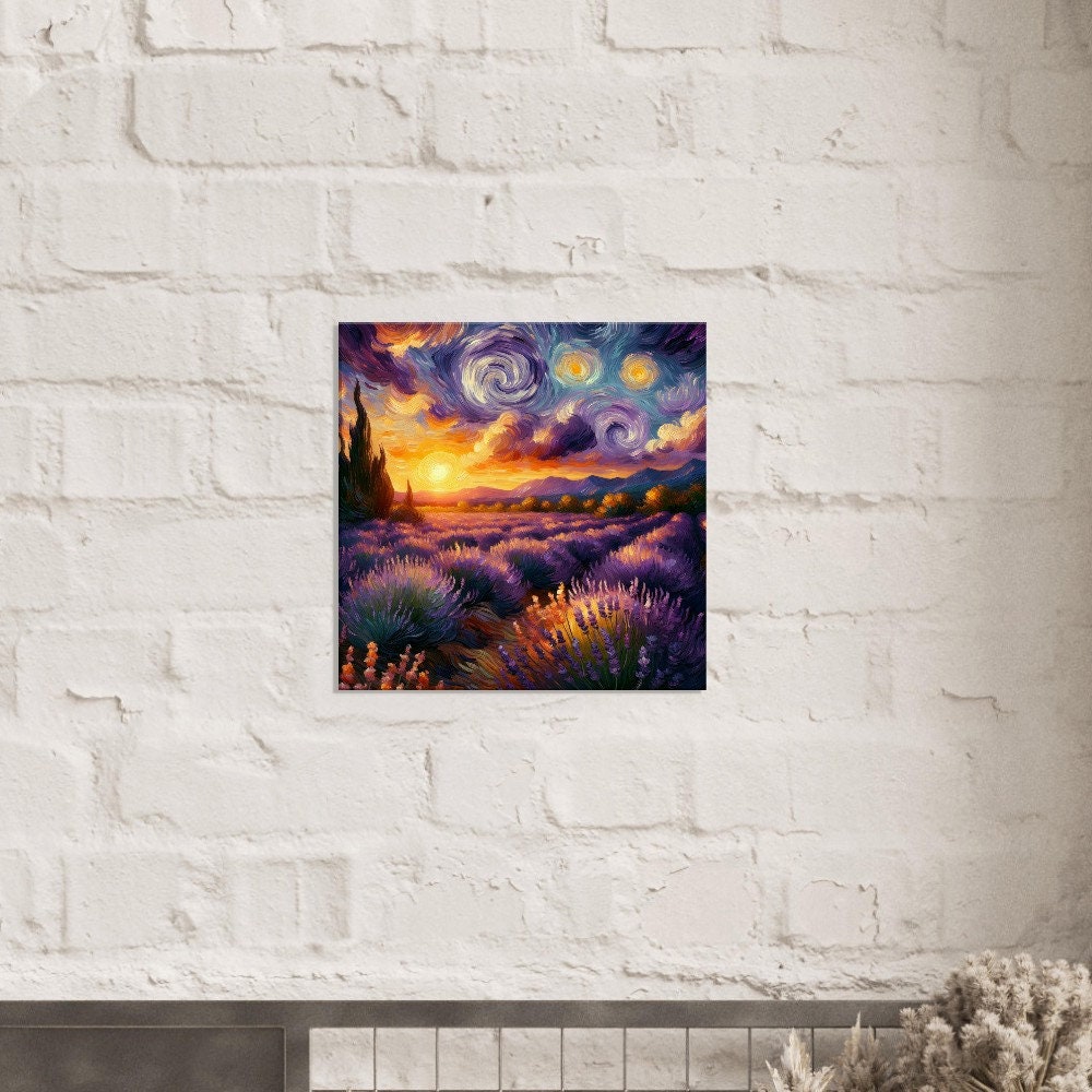 Lavender Dusk Van Gogh Style Oil Painting Canvas Print Impressionism ...