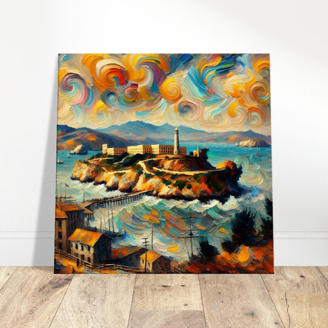 Alcatraz Island Mystique Oil Painting Canvas Print Impressionism Living ...