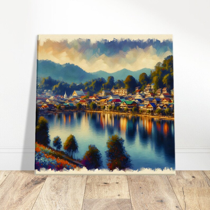 Mae Hong Son Bliss Oil Painting Canvas Print Impressionism Living Room ...