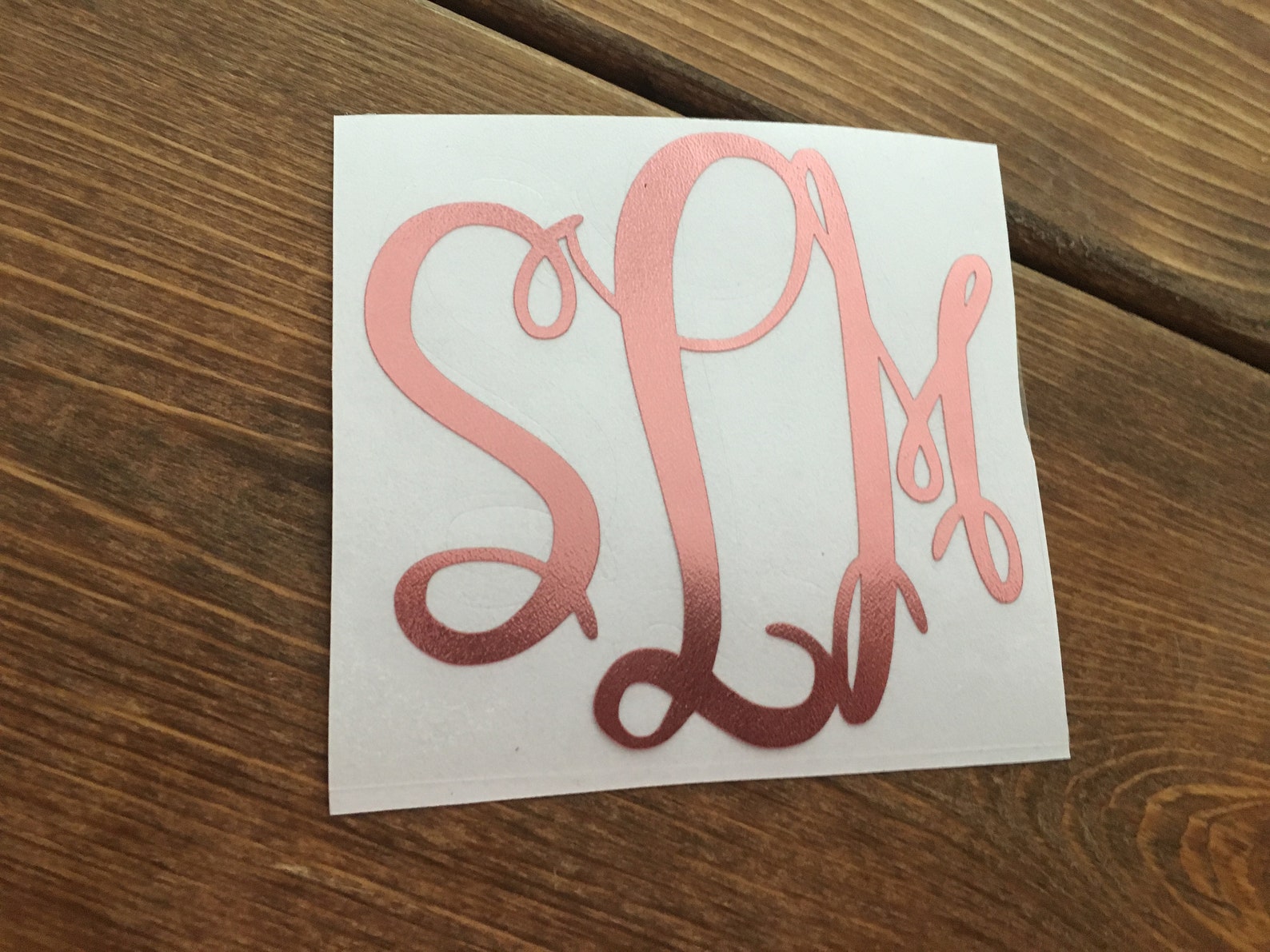 Rose Gold Vinyl Decal, Rose Gold Monogram, Rose Gold Decal, Rose Gold ...