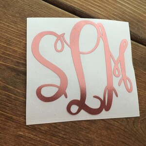 Rose Gold Vinyl Decal, Rose Gold Monogram, Rose Gold Decal, Rose Gold ...