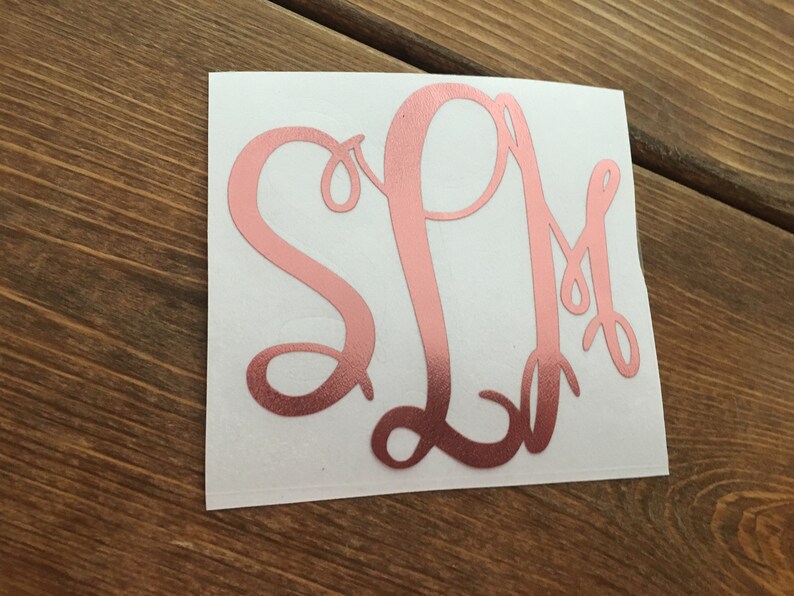 Rose Gold Vinyl Decal, Rose Gold Monogram, Rose Gold Decal, Rose Gold ...