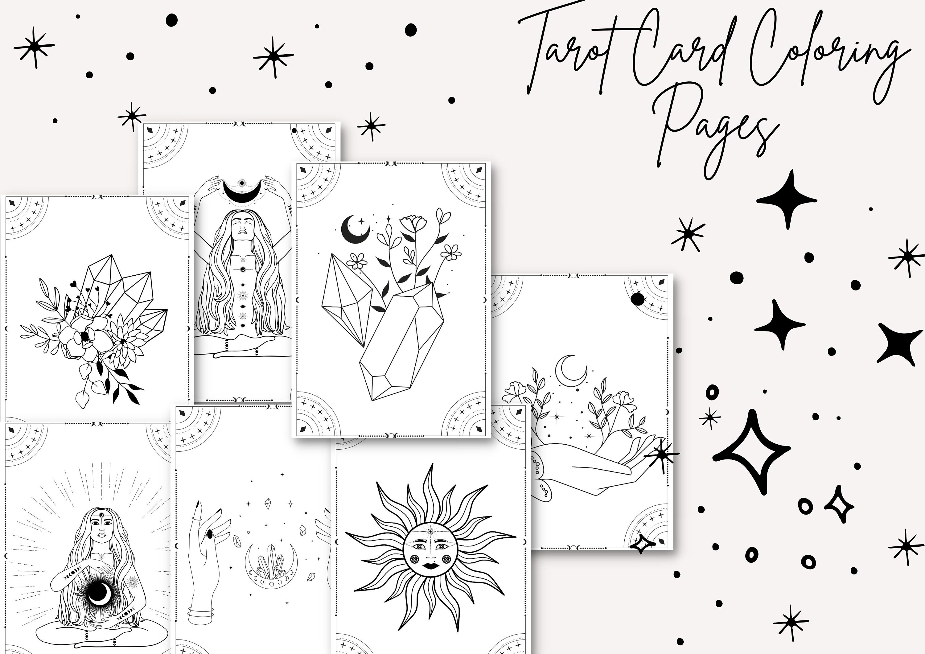 Tarot Card Coloring Page Crystals Coloring Page Printable - Etsy Australia