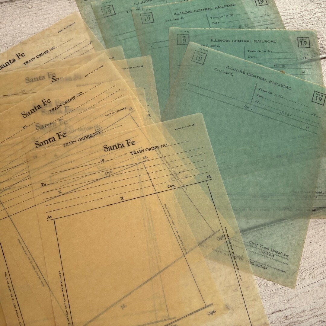 Vintage Onion Skin Train Form Set - 15 Sheets - Tissue Paper, Very Thin ...
