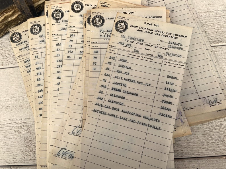 Vintage Railroad Line up Forms Soo Lines Train Ephemera 10 - Etsy