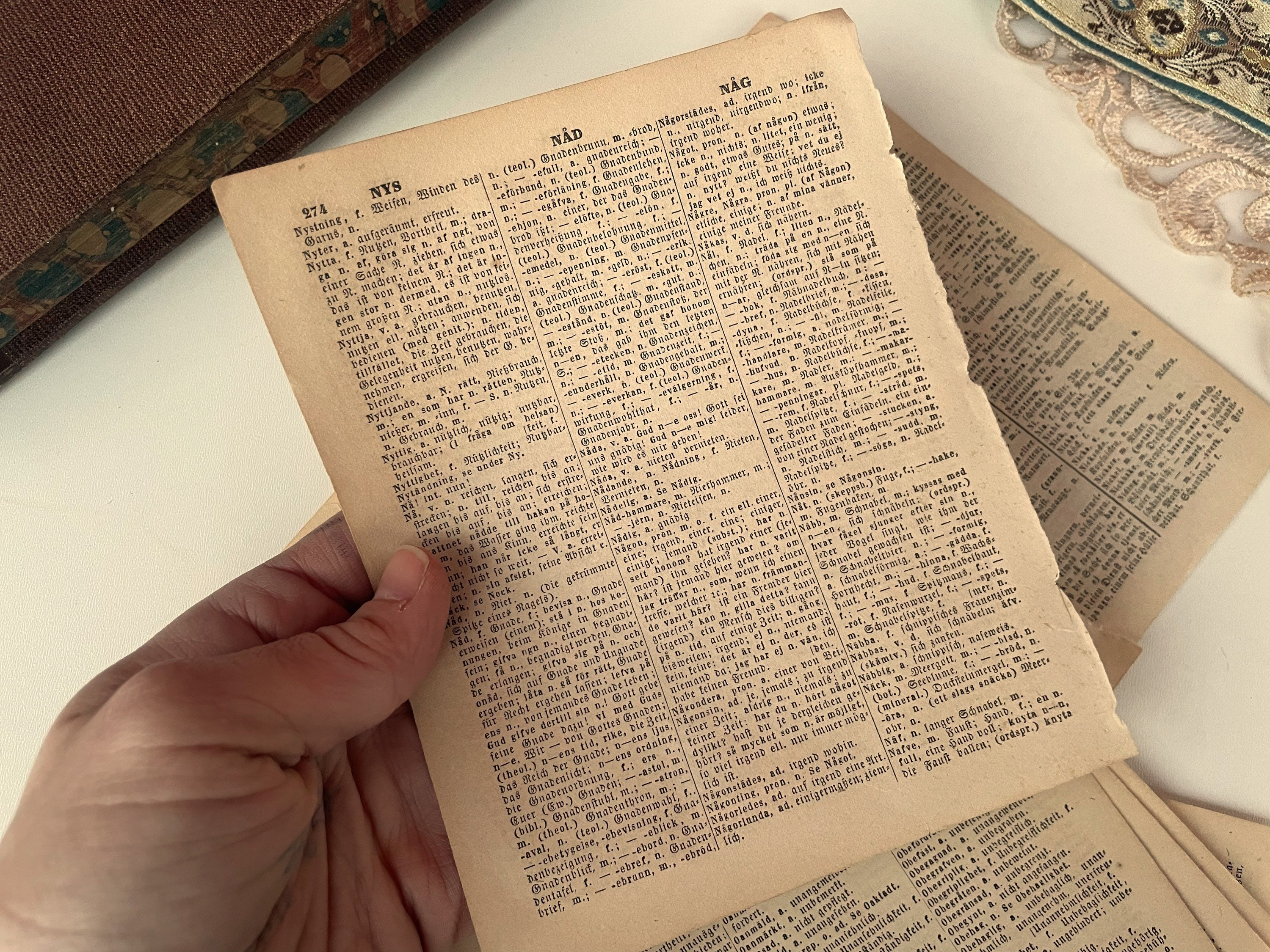 1800s Swedish German Dictionary Pages Vintage Book Pages - Etsy