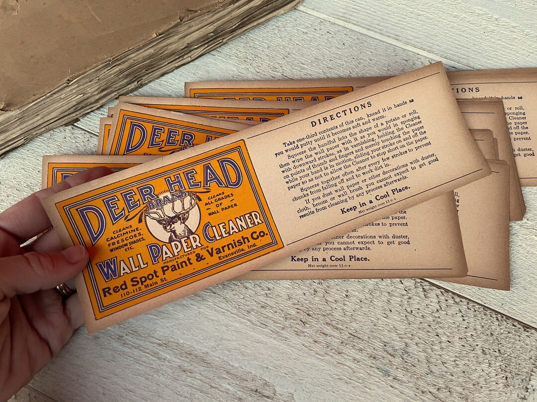 Antique Deer Labels - 5 Sheets - Aged Household Label With Patina ...