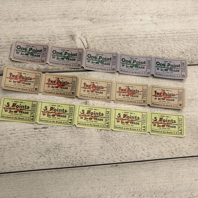 Vintage Carnival Ticket Set - 15 Tickets - Admit Entrance Tickets ...