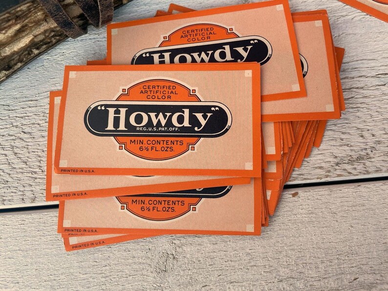 Howdy 1930s Bottle Labels, Vintage Soda Advertisements, Ephemera for ...