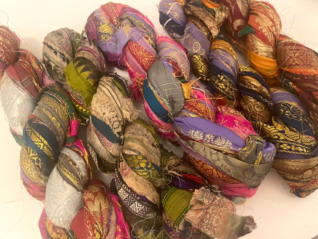 Sari Silk Ribbon - «fancy Borders» 3 or 6 Yards, Recycled Indian Saree ...
