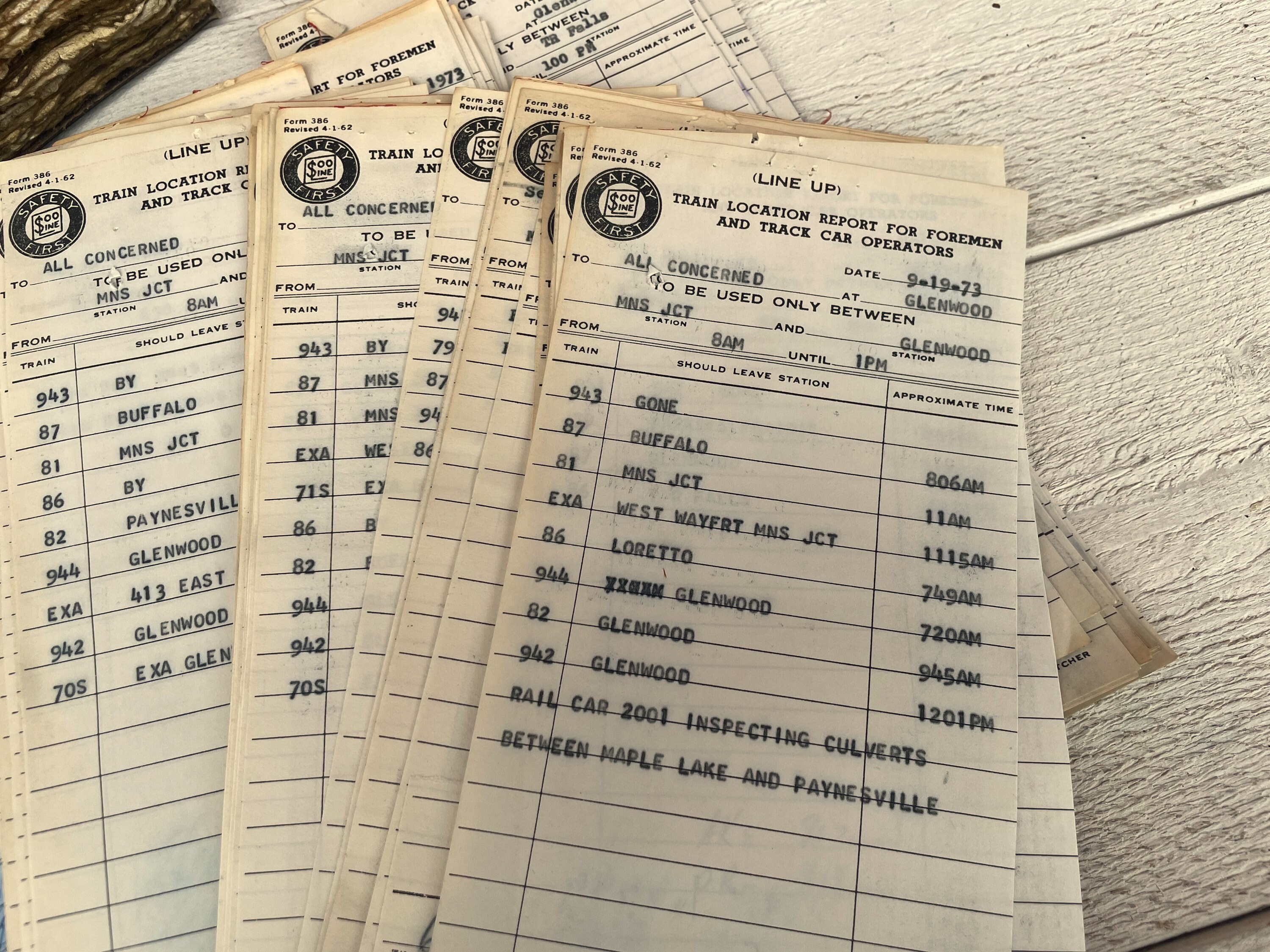 Vintage Railroad Line up Forms, Soo Lines Train Ephemera, for Junk ...