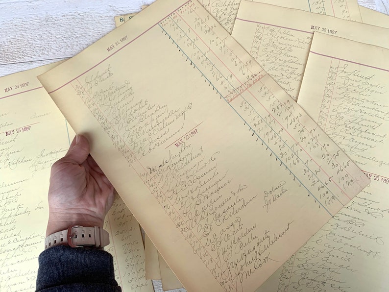 Extra Large Antique Handwritten Ledger 1800s Junk Journal | Etsy