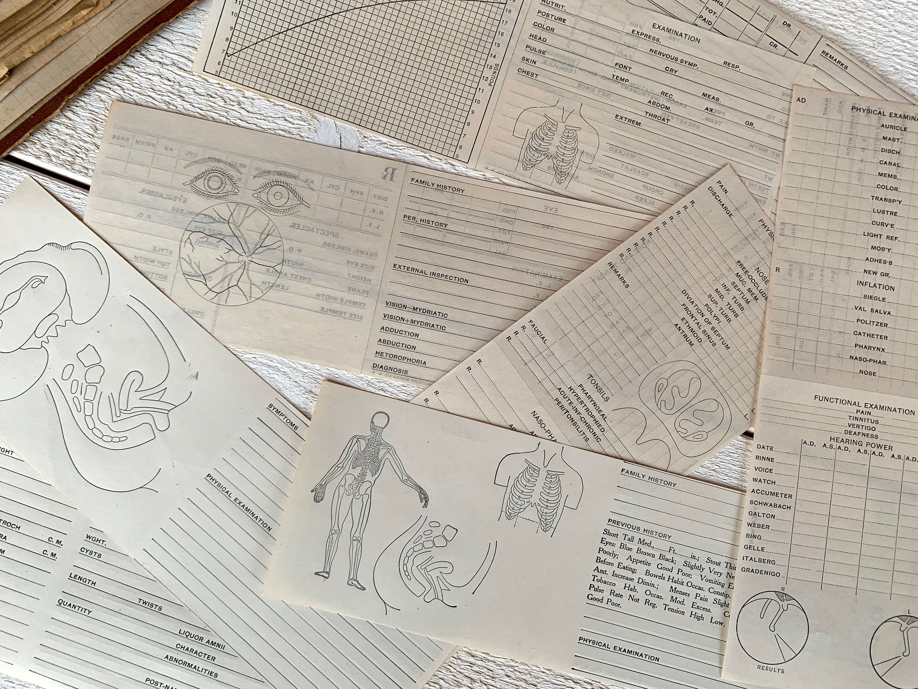 Antique medical record forms Junk journal pages Vintage | Etsy