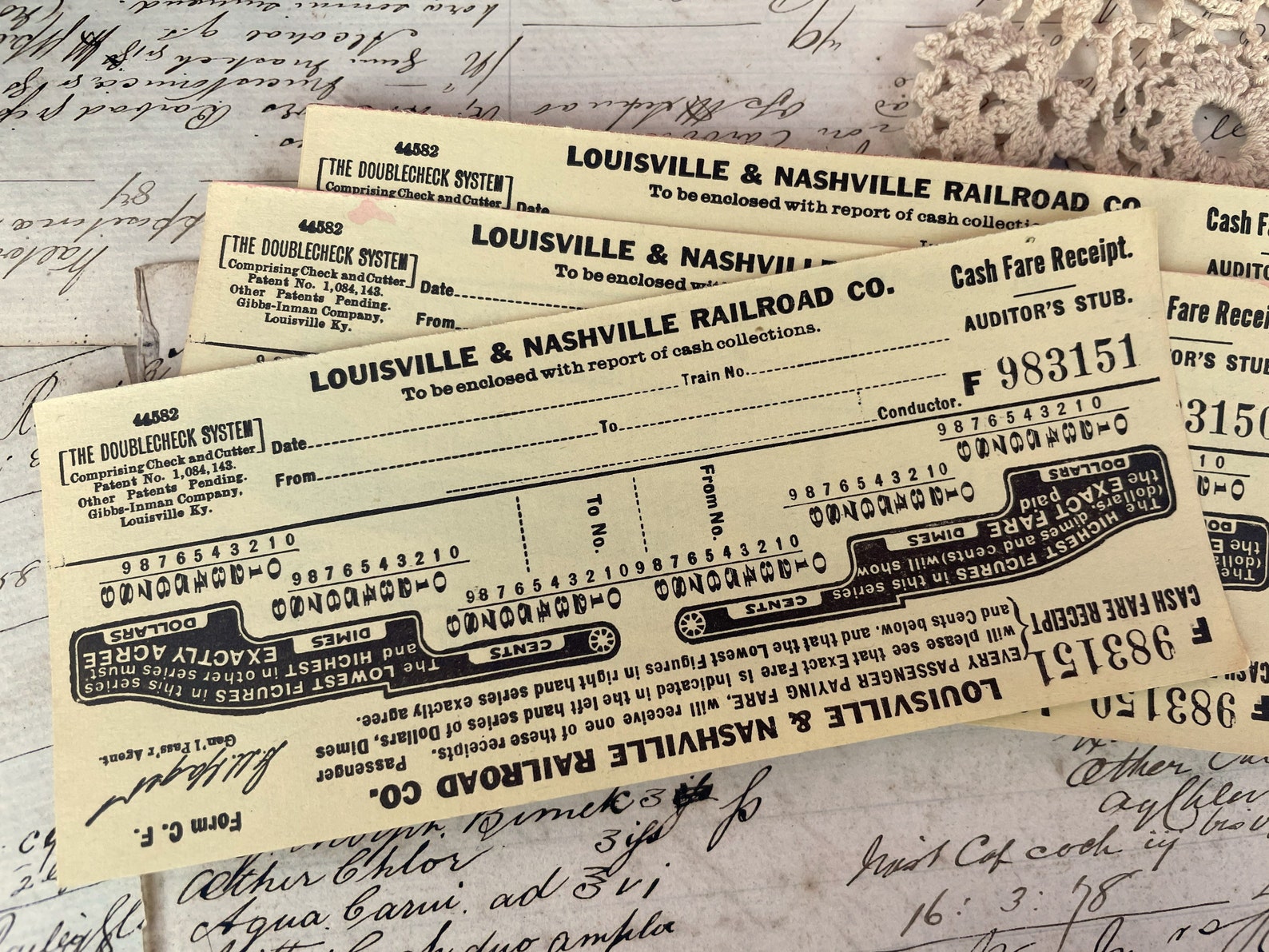 Vintage Train Receipts, Railroad Ephemera, Junk Journal Travel Ephemera ...
