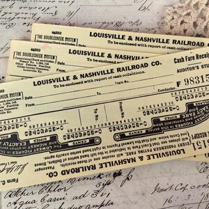 Vintage Train Receipts, Railroad Ephemera, Junk Journal Travel Ephemera ...