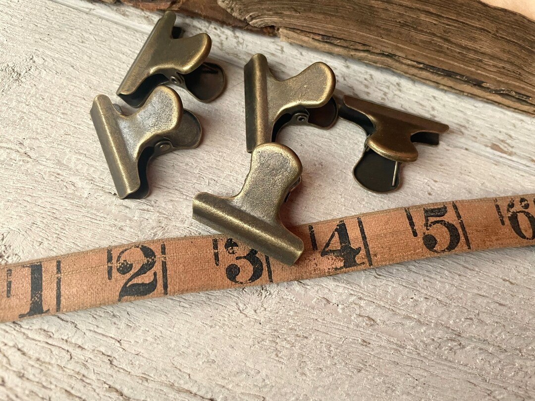 NEW Small Paper Clips, Antique Brass Finish, Planner Clip Vintage Style ...