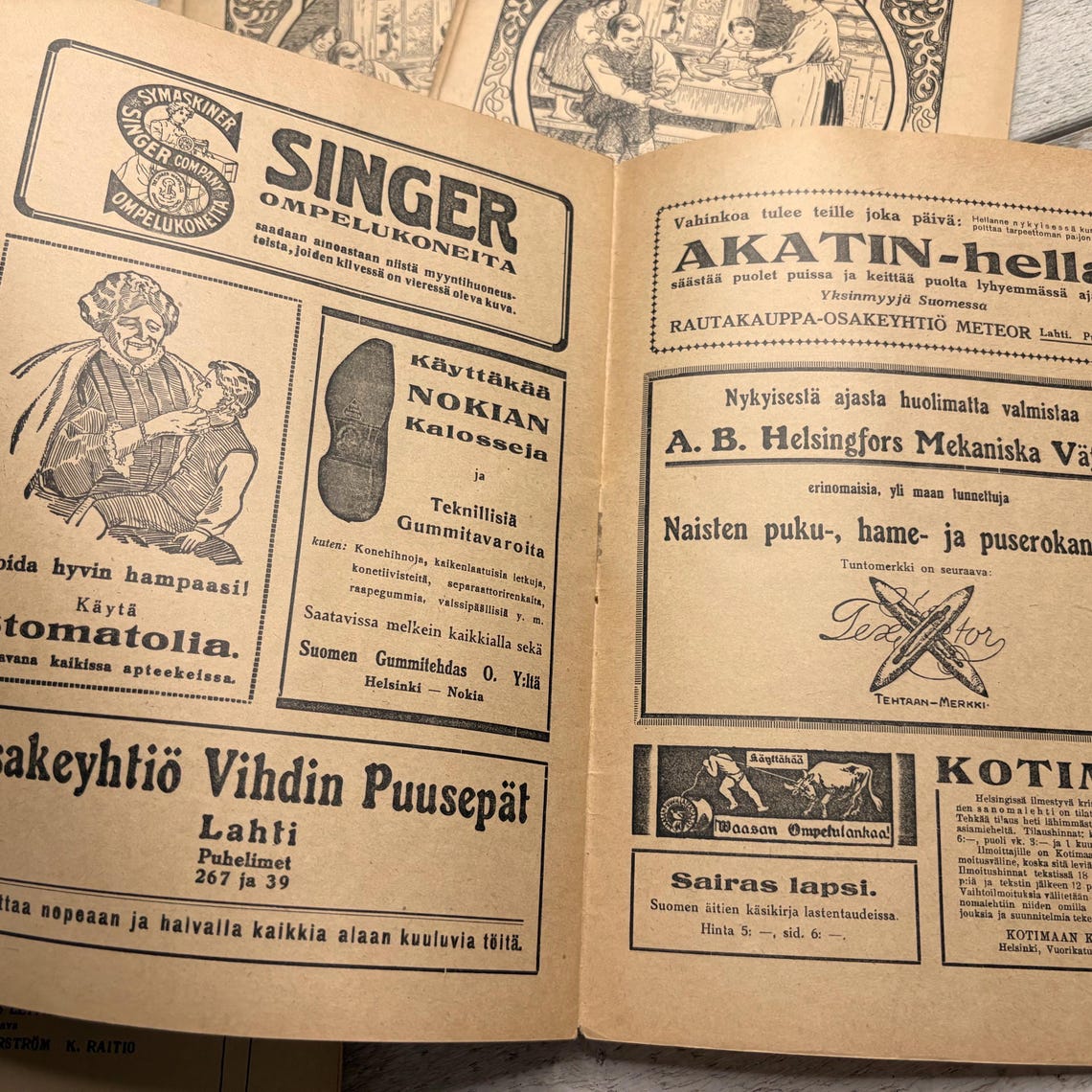 Antique Finnish 1910s Magazine, Home and Parenting, Ephemera for Junk ...
