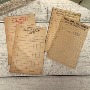 Vintage Unused Store Receipts, 1920s and 1930s, Aged Receipt Set ...