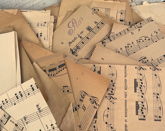 Music Sheet Scraps Set - 30 Scrap Sheets - Assortment for Junk ...