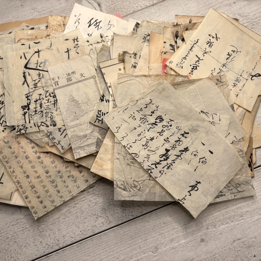 Japanese Vintage Scraps Set - 30 Scrap Sheets - Ephemera Assortment for ...
