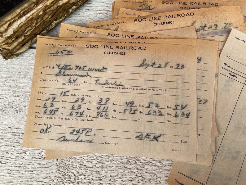 Vintage Clearance Forms Train Railroad Receipts Ephemera 10 | Etsy
