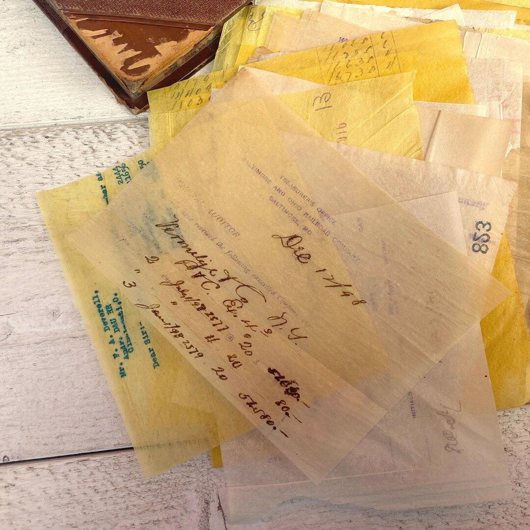Vintage SCRAPS of Onion Skin Tissue Paper, Thin Cut Papers, From ...