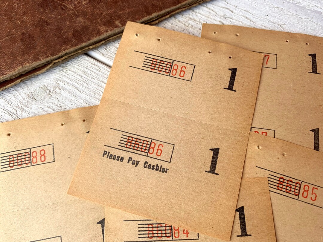 Vintage Barbers Receipts, Please Pay Cashier, Perforated Receipts With ...