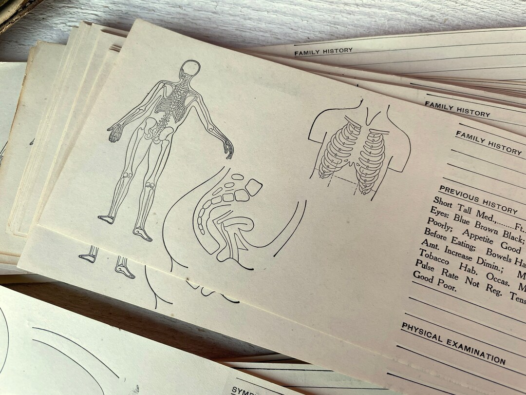 Antique 1900s Medical Record Forms, Vintage Junk Journal Ephemera ...