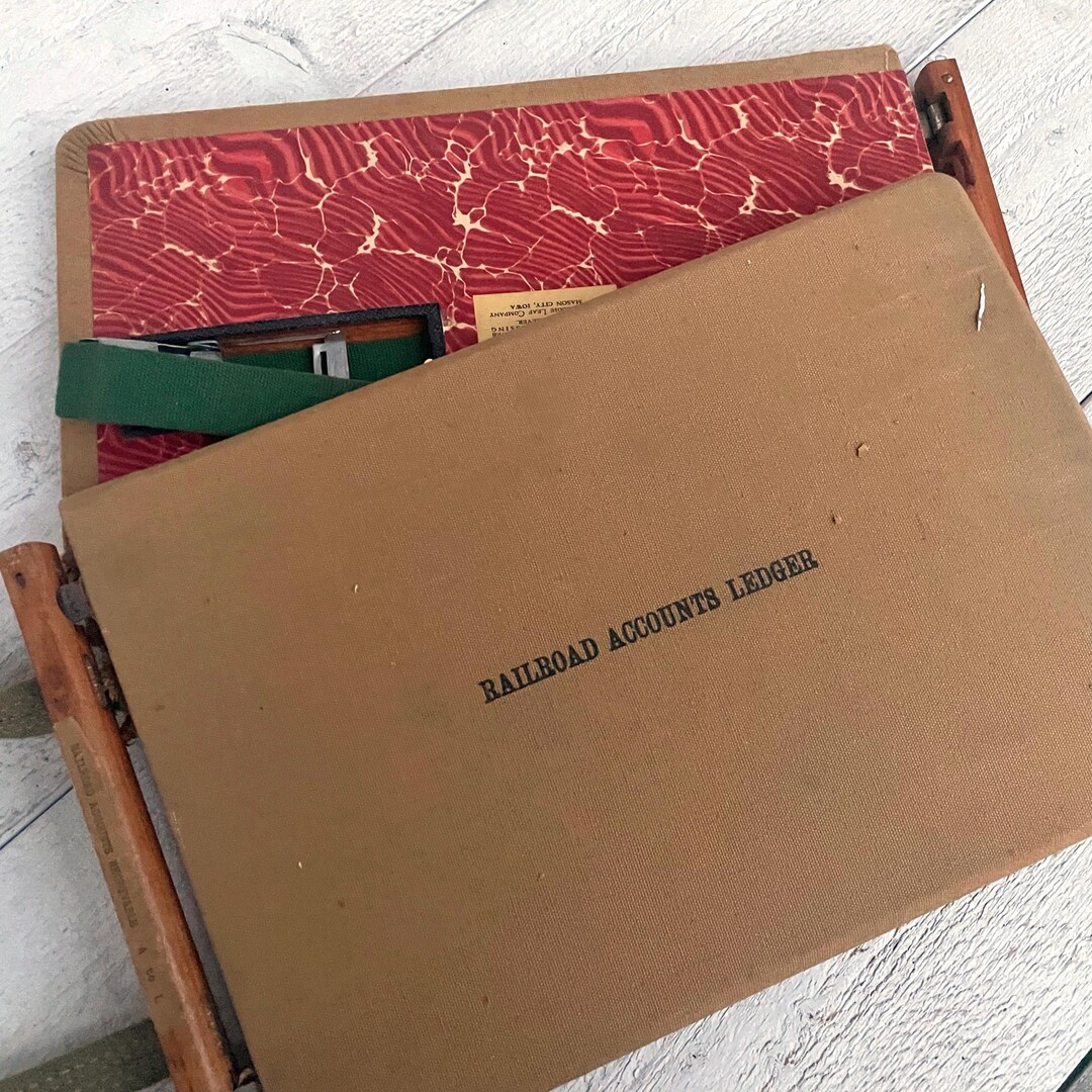 Antique Journal Cover Boards, Railroad Ledger Covers, Wooden Plates ...