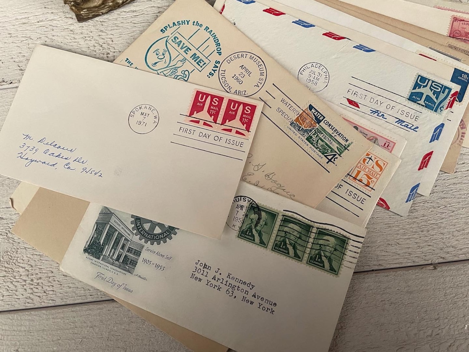 Vintage Used First Day Issue Envelopes Snail Mail With - Etsy