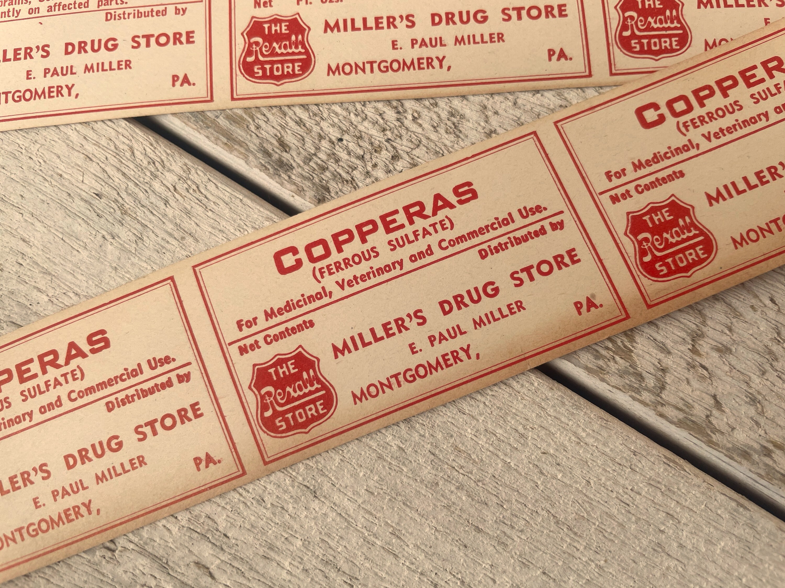 Vintage Red Pharmacy Label Set, Apothecary Ephemera, Gummed Labels ...