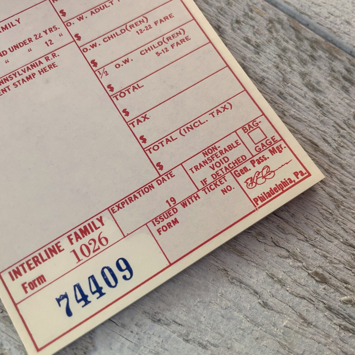 Vintage Train Ticket Book, Railroad Ephemera, Pink Paper Cover, for ...