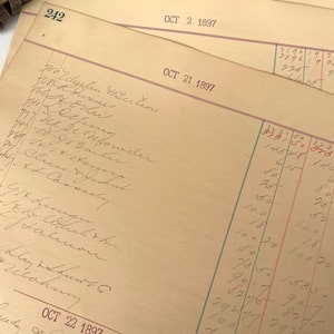 Extra Large Antique Handwritten Ledger 1800s, Junk Journal Ephemera ...