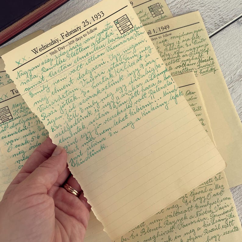 French 1940s-50s Handwritten Agenda Pages - 10 Sheets - for Junk ...
