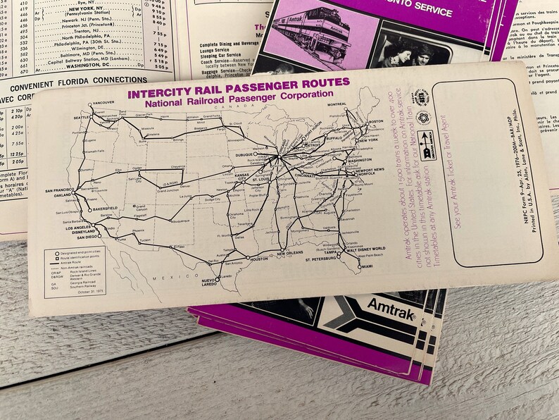 Vintage 1970s Train Timetable, Schedule Brochure, Transport Ephemera ...