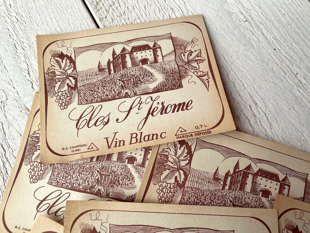 Vintage French Wine Labels, Journaling Label, Old Castle Illustration ...