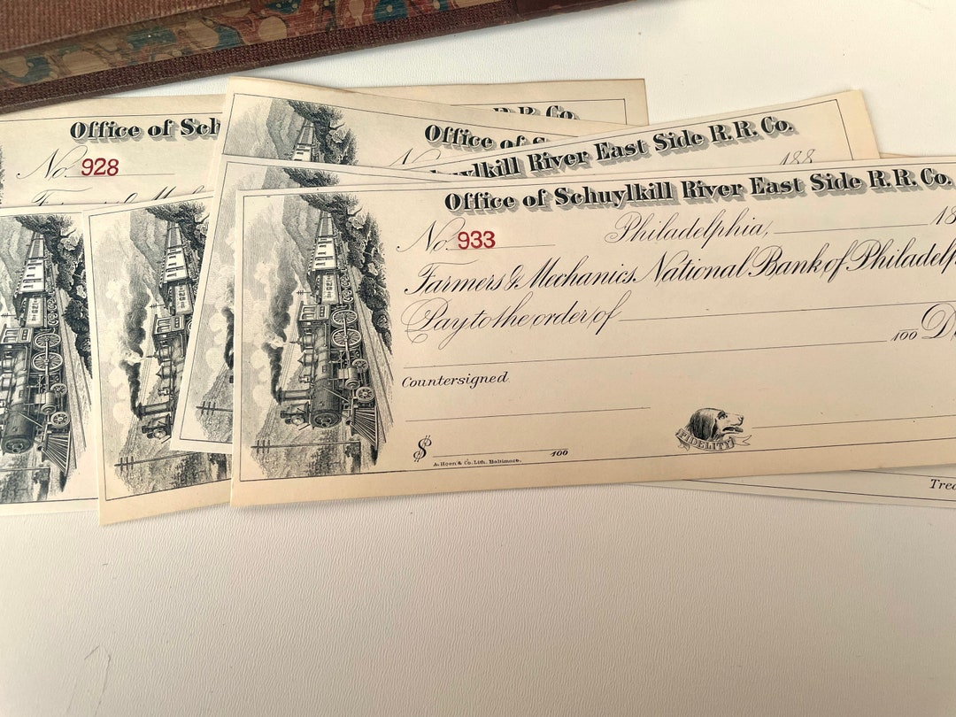 Antique Rare Payment Checks, Receipt 1880s, Vintage Ephemera for Junk ...