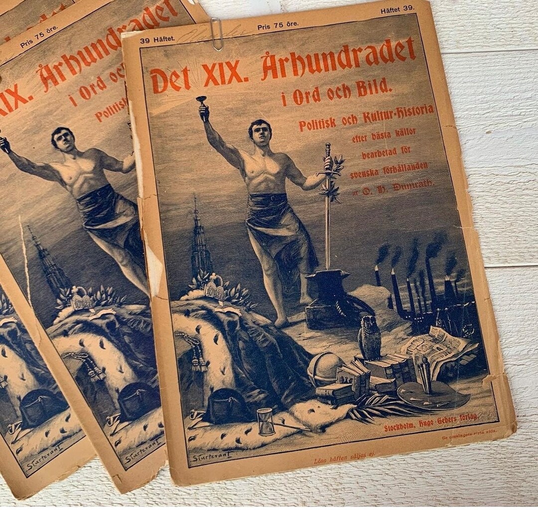 Antique Swedish Magazine, RANDOM Pick, Old Newspaper, Illustrations ...