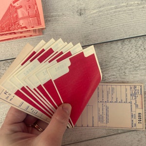 Vintage Train Ticket Book, Railroad Ephemera, Pink Paper Cover, for ...