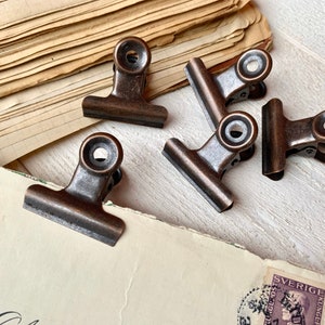 Paper Clips, 8 Pcs Medium Size, Antique Bronze Color, Bulldog Clip, for ...