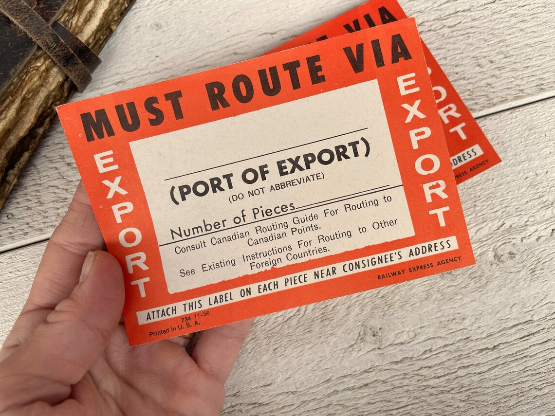 Vintage Shipping Labels, REA Cargo Freight Label, Railroads Ephemera ...