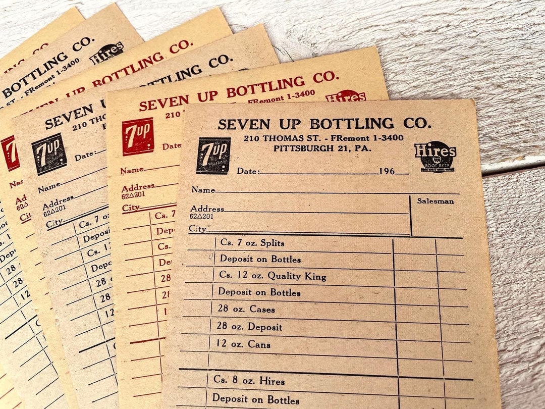 Vintage Unused Beverage Receipts, Soda Brand, Aged Receipt Set ...