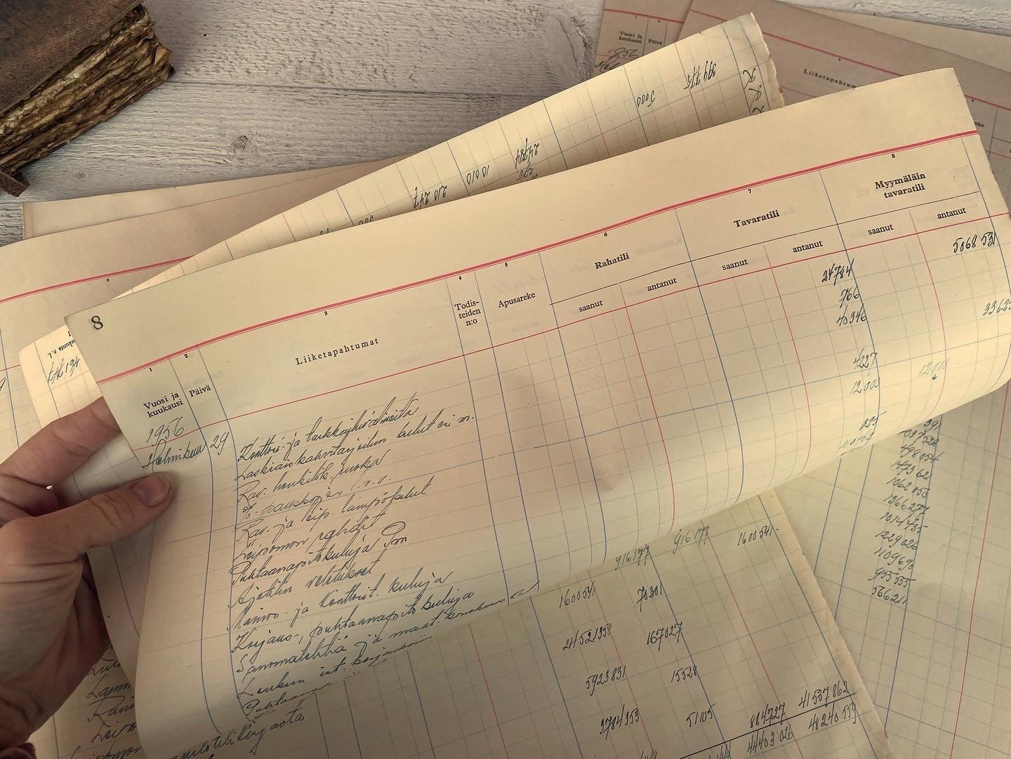 Huge Vintage Ledger Pages Handwritten Finnish 1930s Ephemera - Etsy