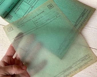 Antique Japanese Tissue Paper Invoices, Translucent Onion Skin Paper ...