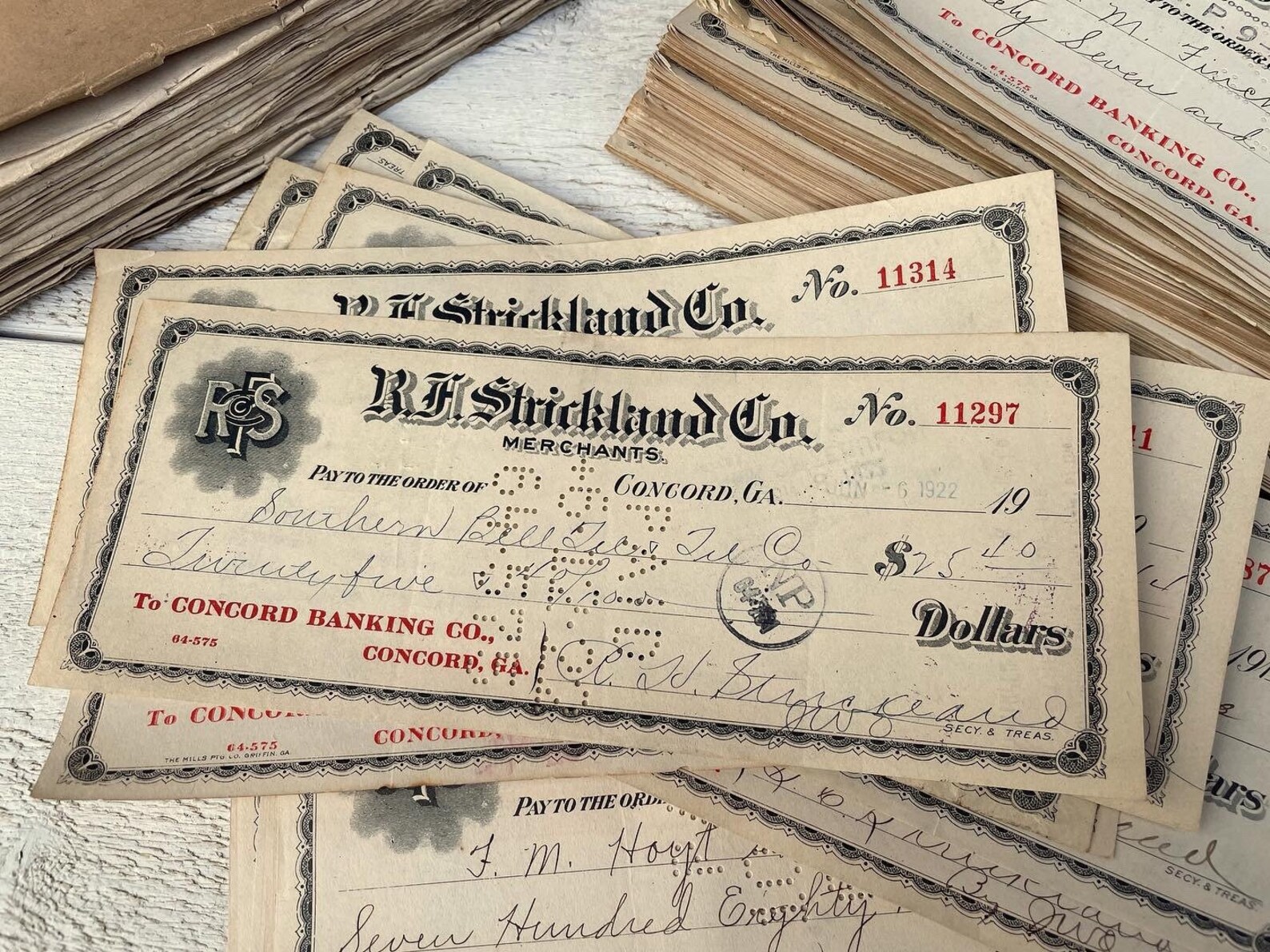 Antique Bank Checks Used Payment Receipt Vintage Ephemera | Etsy