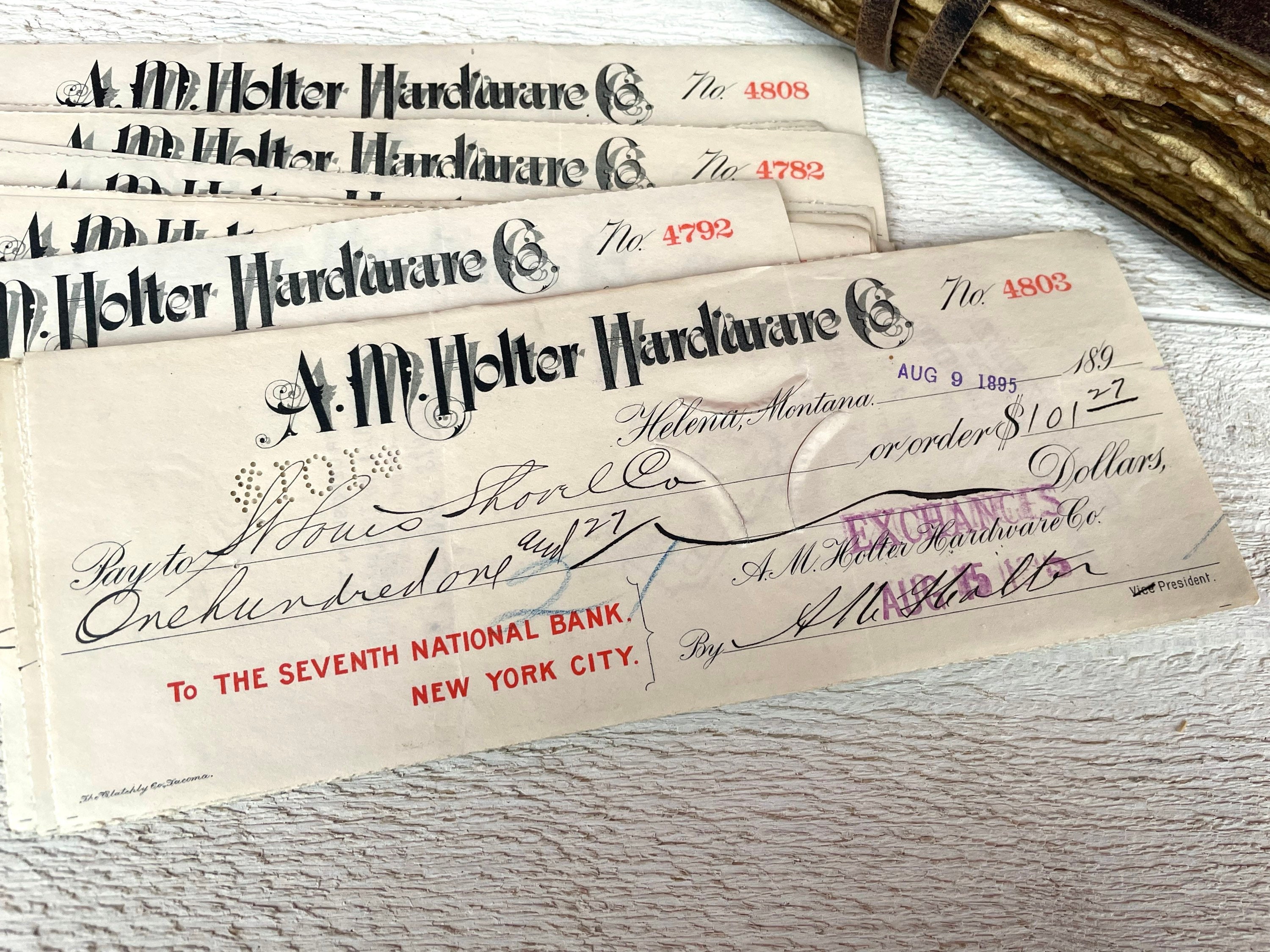 Antique Bank Checks Hardware Shop Payment Receipt Vintage - Etsy
