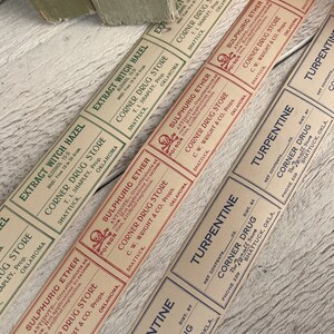 Antique Pharmacy Labels Set 1910s-1920s, Apothecary Ephemera, Label ...