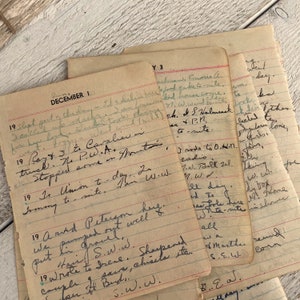 Vintage Diary Pages, Handwritten Agenda Sheets, Five Year Diary 1930s ...